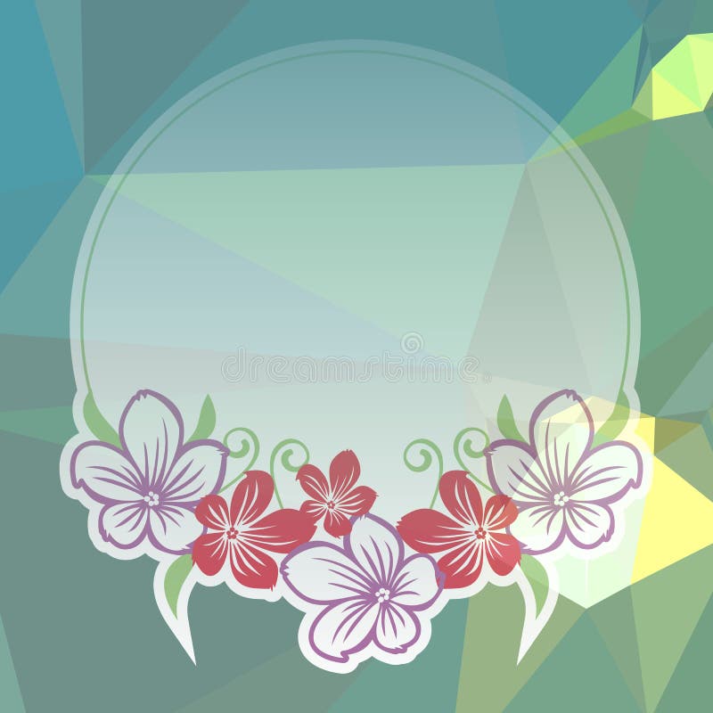 Round Frame on a Square Mosaic Background. Stock Vector - Illustration ...