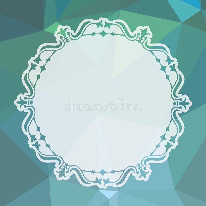 Round Frame on a Square Mosaic Background. Stock Vector - Illustration ...