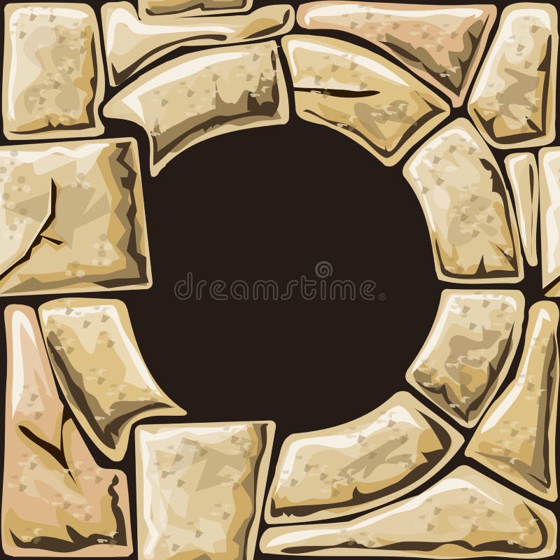 Round Frame on Stone Seamless Pattern Stock Vector - Illustration of ...