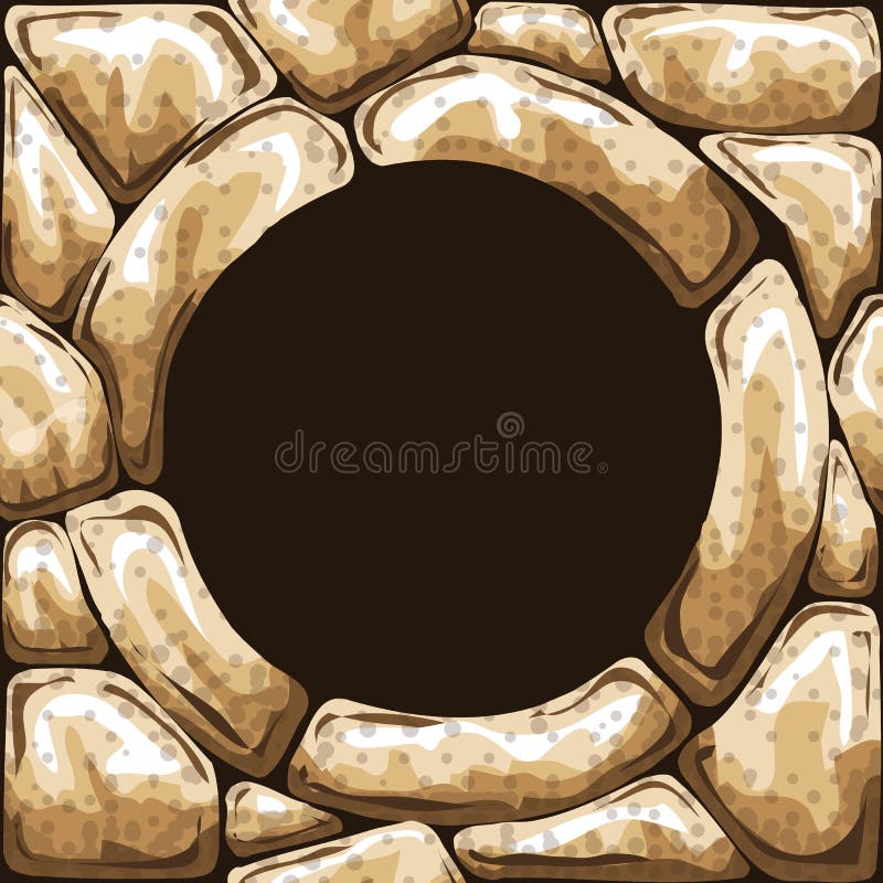 Round Frame on Stone Seamless Pattern Stock Vector - Illustration of ...