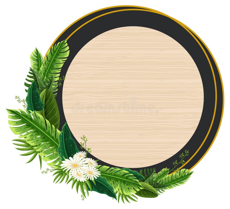 Round Frame Template with Green Bamboo Stock Vector - Illustration of ...