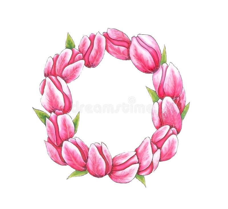Tulip frame stock illustration. Illustration of spring - 154402770
