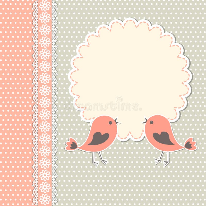 Round frame with two birds stock vector. Illustration of abstract ...