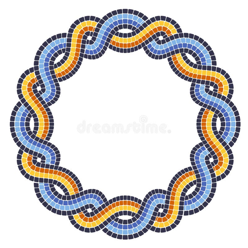 Round Frame with Two Interweaving Mosaic Braid, Border with Interlacing ...