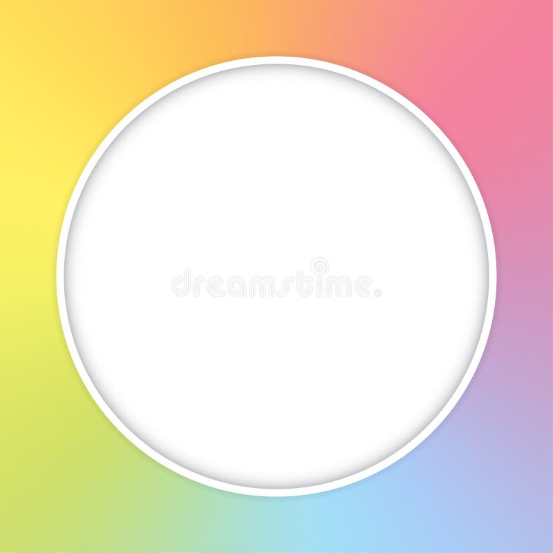 Round Frame on Unicorn Rainbow Background Stock Vector - Illustration ...