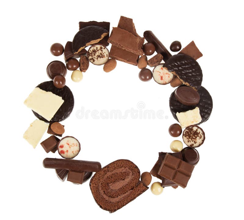 Frame from Chocolate Sweets Stock Photo - Image of black, chopped: 35309610