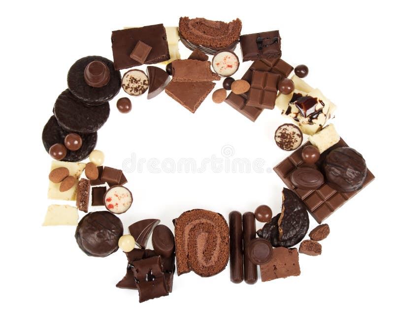 Frame from Chocolate Sweets Stock Photo - Image of black, chopped: 35309610