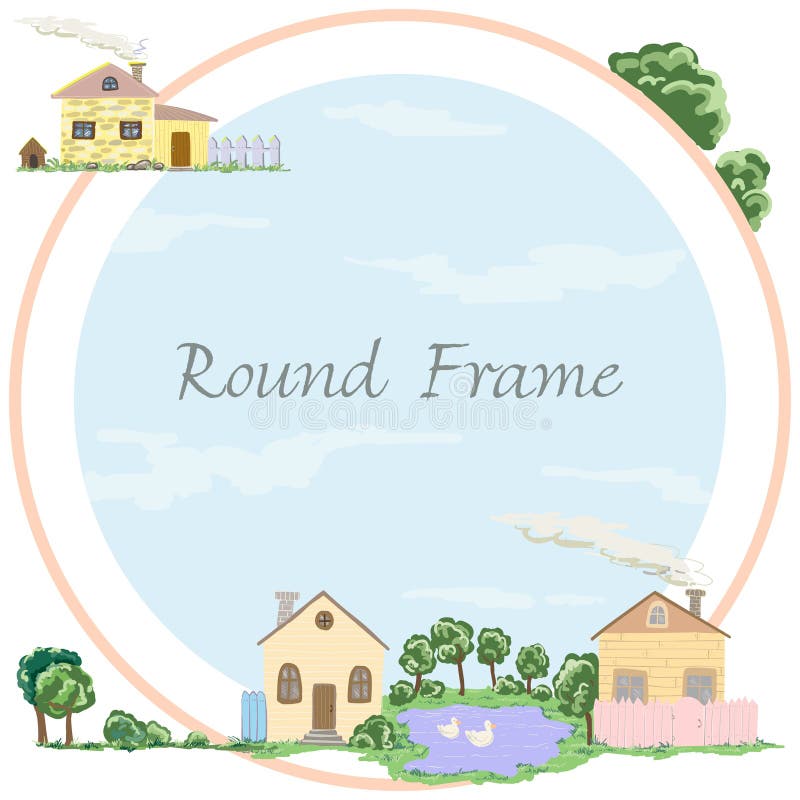 Frame of houses in stock illustration. Illustration of apartment ...