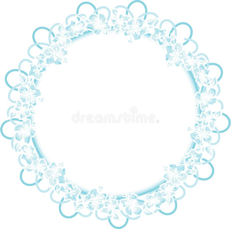 Round Frame of Watercolor Blue Flowers Stock Vector - Illustration of ...