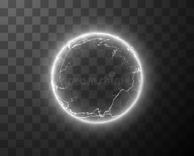 Round Frame with White Electrical Lightning Discharges. Stock Vector ...