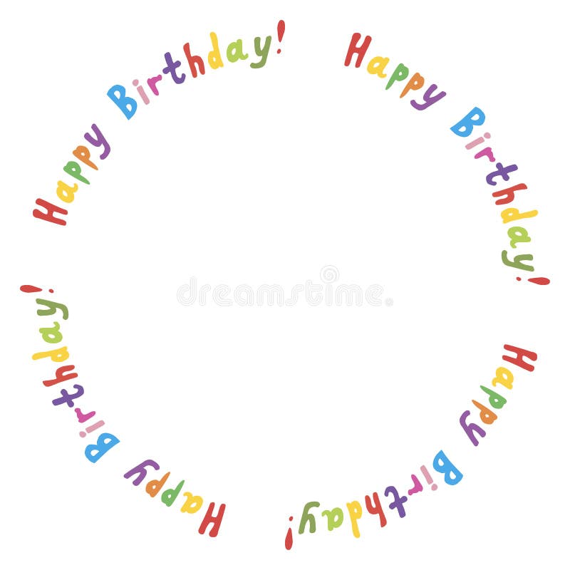 Round Frame of Words Happy Birthday! Vector Image Stock Vector ...
