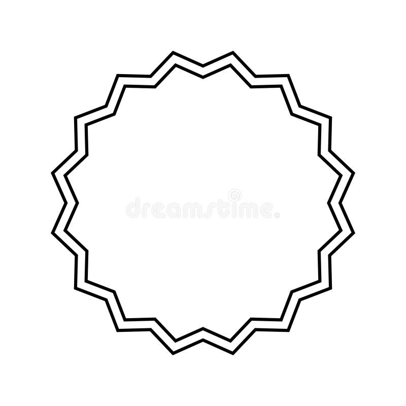 Round Frame with Zigzag Edges. Circle Shape with Jagged Borders Stock ...