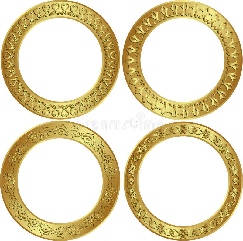 Round frames stock vector. Illustration of ornament, brass - 24144723
