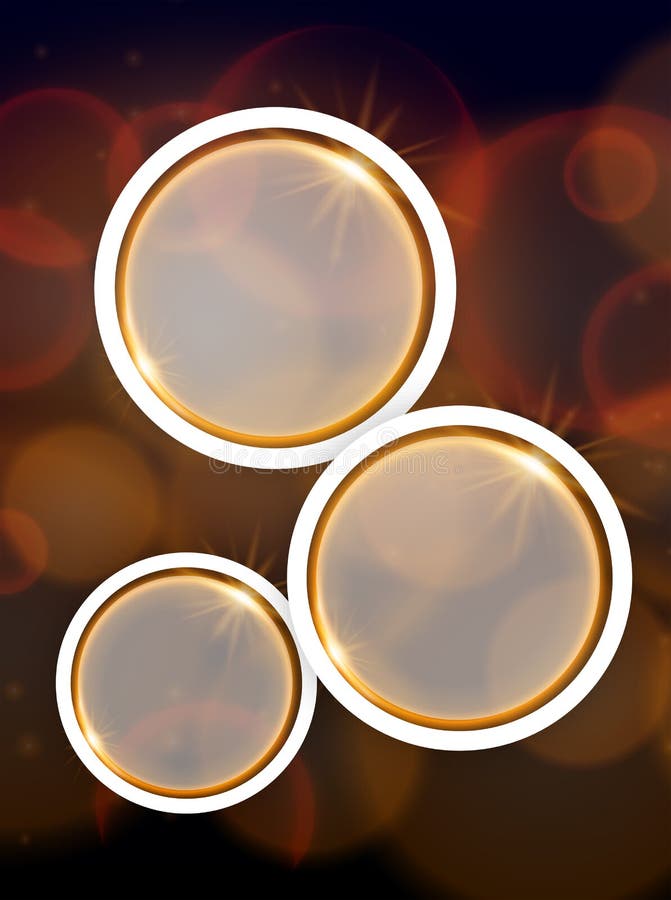 Round Frames on Brown Dim Light Background Stock Vector - Illustration ...