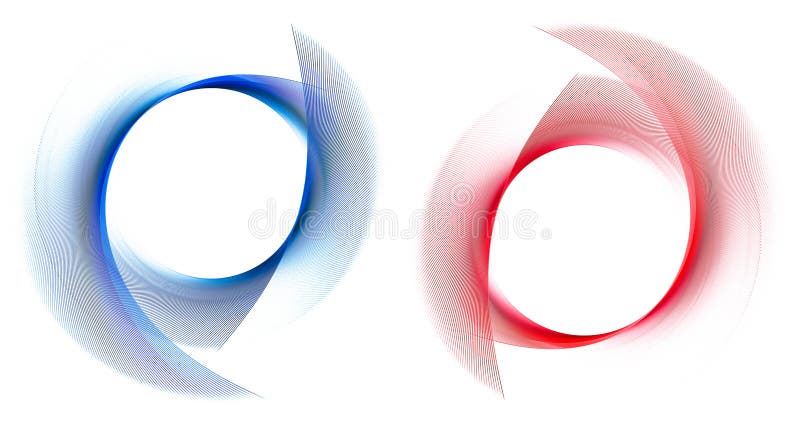 The Round Frames are Created with Red and Blue Striped Curved Planes ...