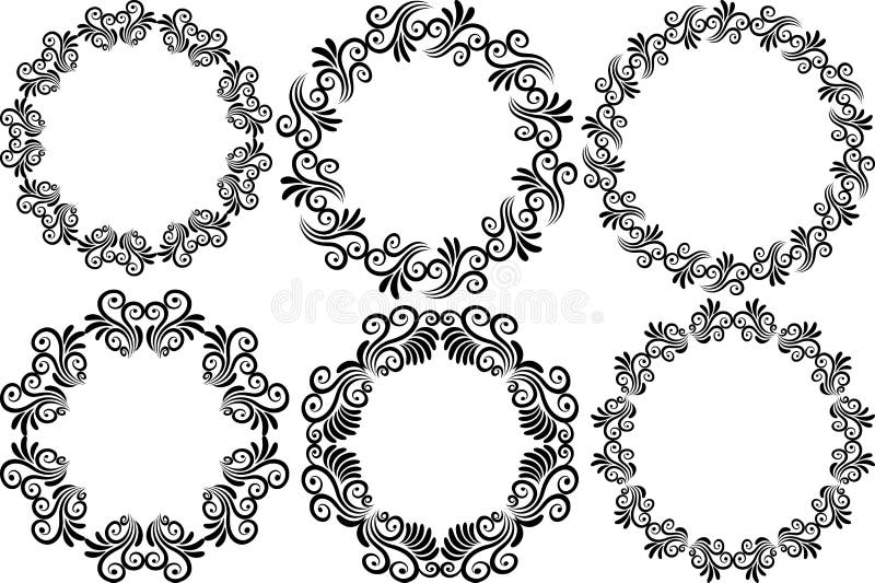 Round frames stock vector. Illustration of design, silhouettes - 48359693