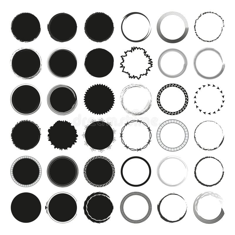 Round Frames Vector Collection. Circles Borders Set. Abstract Design ...