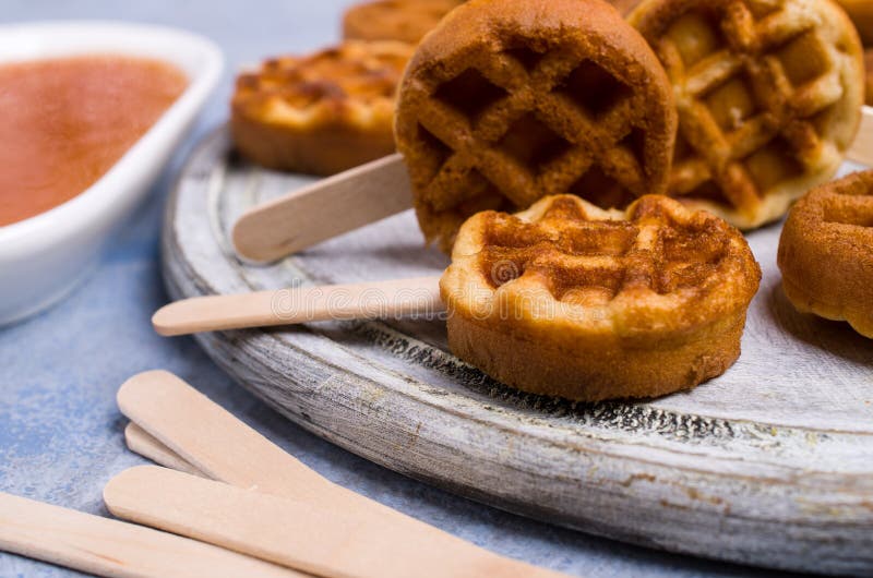 Round fried waffles stock photo. Image of gourmet, food - 117050862