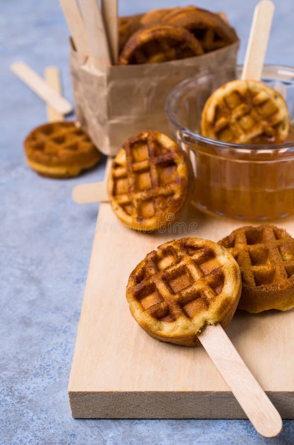 Round fried waffles stock image. Image of holiday, fast - 117051157