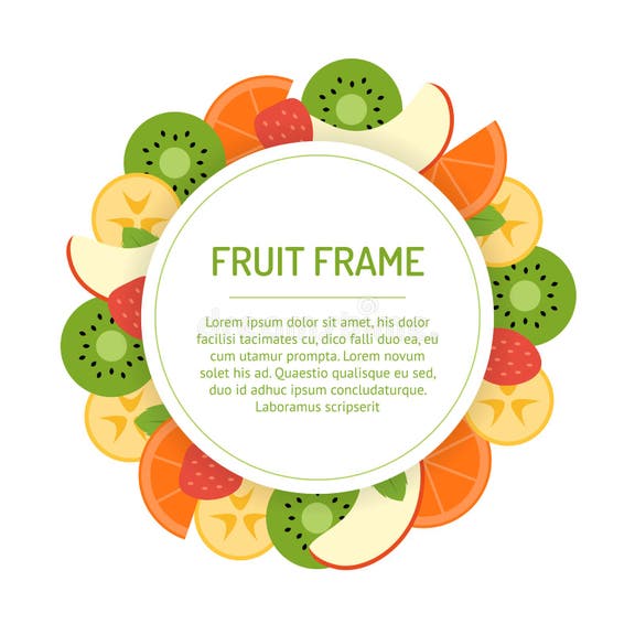 Round fruit frame stock illustration. Illustration of menu - 88403800