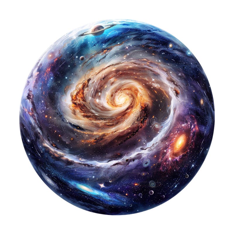 Round Galaxy on Transparent Background - Ai Generated Stock Illustration - Illustration of ...