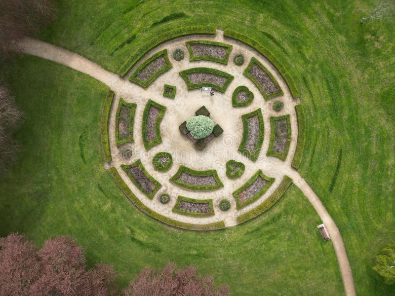 Round Garden in a Park Aerial View Stock Image - Image of aerial, round ...