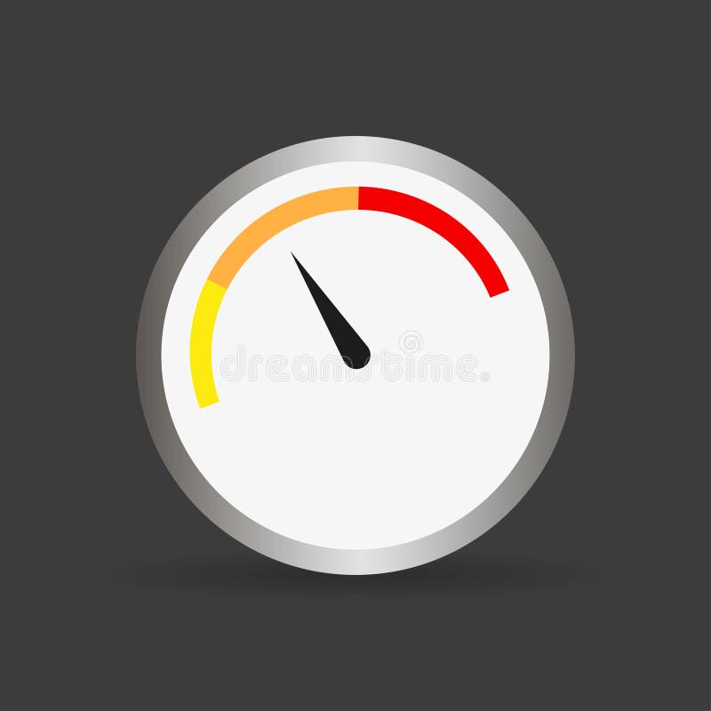 Round Gauge with Arrow and Shadow. Vector Illustration Stock Vector ...