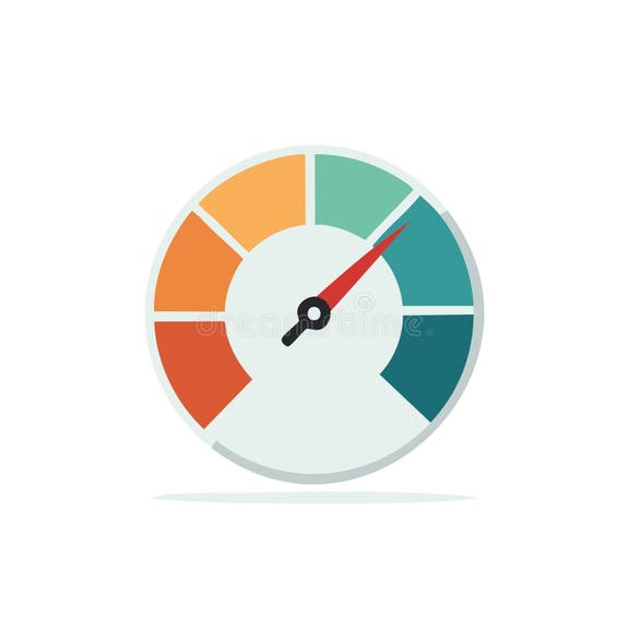 Round Gauge with Red Pointer Indicator, Performance and Level Meter ...