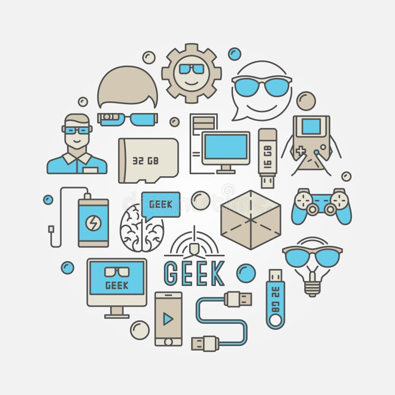 Geek illustration stock vector. Illustration of whizz - 3933247