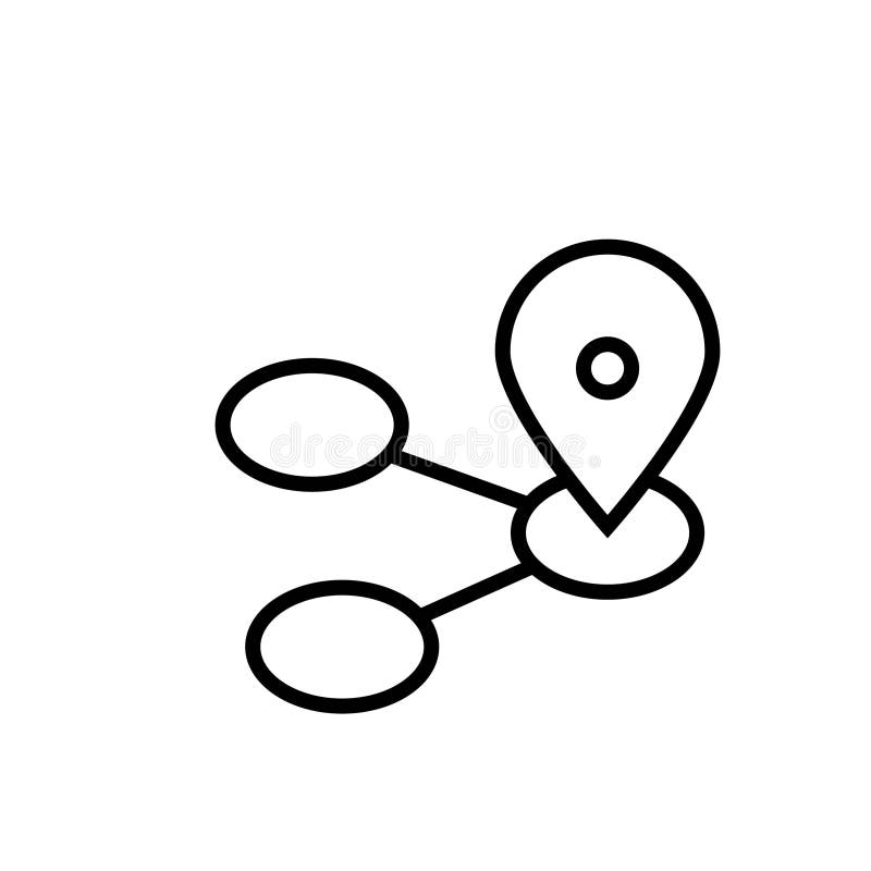 Round Geo Map Direction Location Pin Vector Icon on Round Spots ...