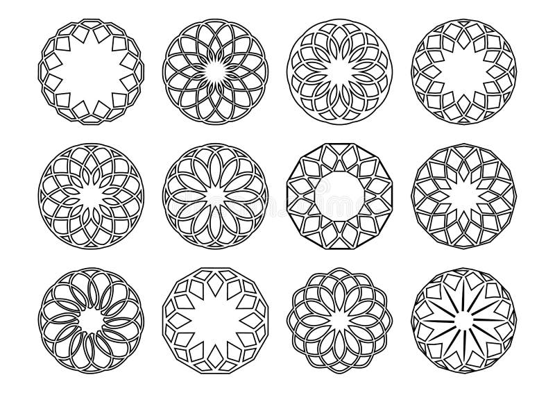 Round geometric ornaments stock vector. Illustration of decoration ...