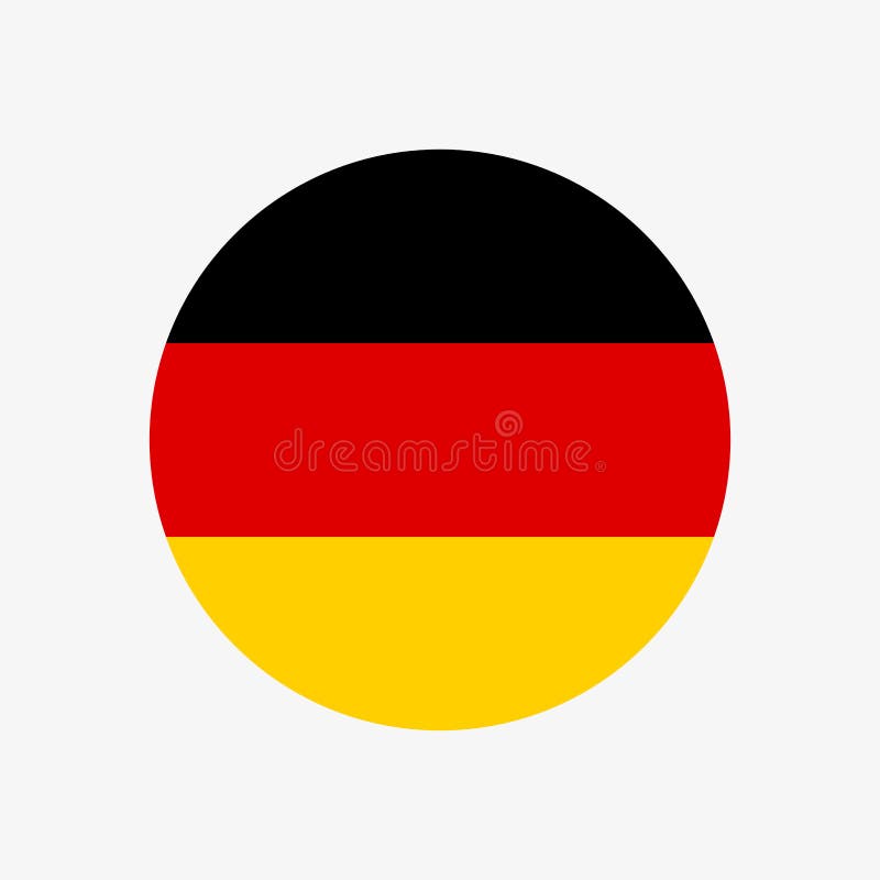 The Flag of Germany in a Circle Stock Vector - Illustration of label ...