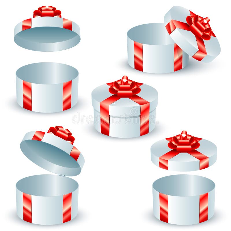 Round Gift Boxes Set stock vector. Illustration of round - 71922251