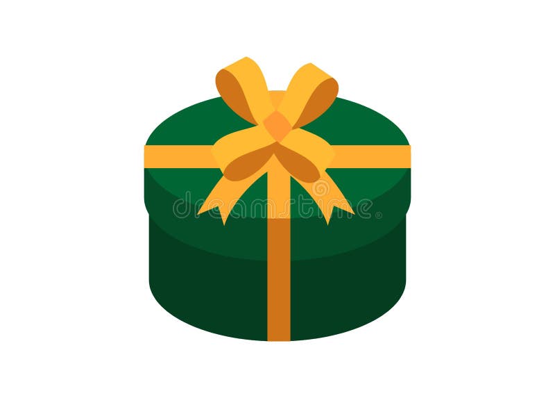 Round Gift Container Box. Simple Flat Illustration. Stock Vector ...