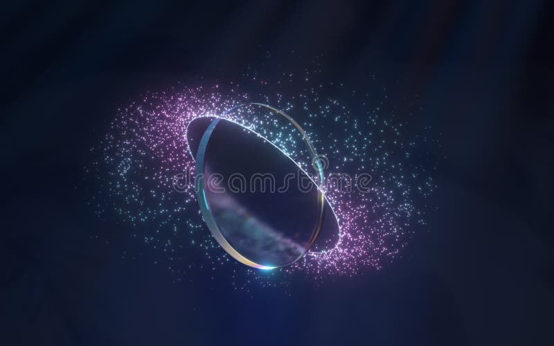 Round Glass with Light Dispersion, 3d Rendering Stock Illustration ...