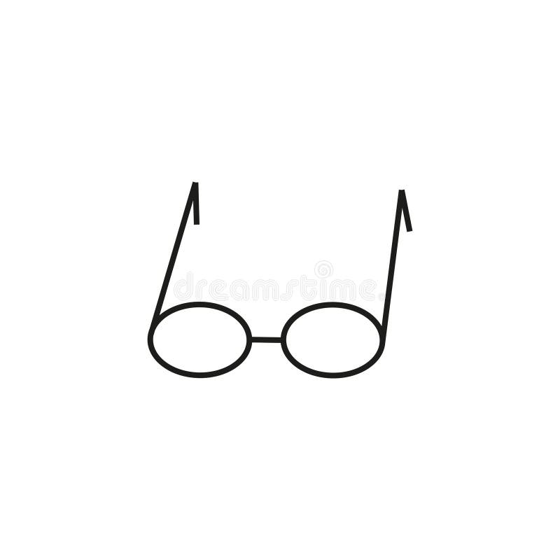 Round Glasses Icon. Simple Eyewear Shape. Classic Vision Symbol. Vector ...