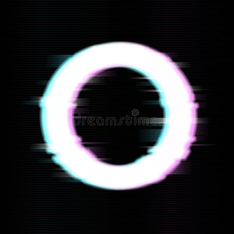 Round in Glitch Style. Abstract Minimal Template Design for Branding ...