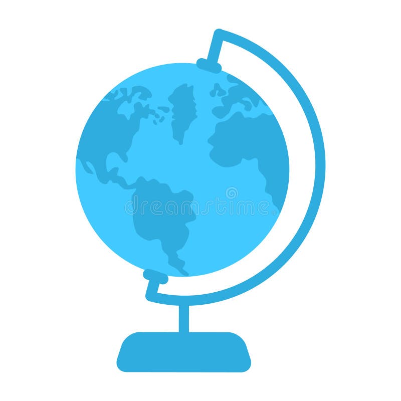 Round Globe with Worldwide Map Semi Flat Color Vector Object Stock ...