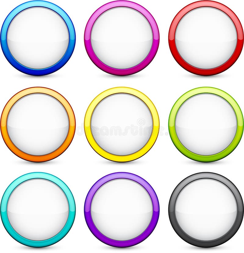Set of loading buttons stock vector. Illustration of rectangle - 32340746