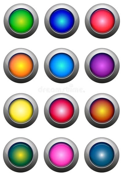 Round Glossy Buttons set stock vector. Illustration of icon - 21632003