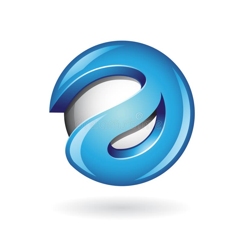 Round Glossy Letter a 3d Blue Logo Icon Stock Vector - Illustration of ...