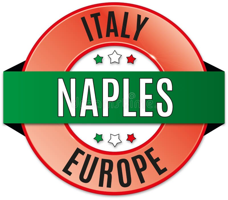 Round glossy naples badge stock illustration. Illustration of italy ...