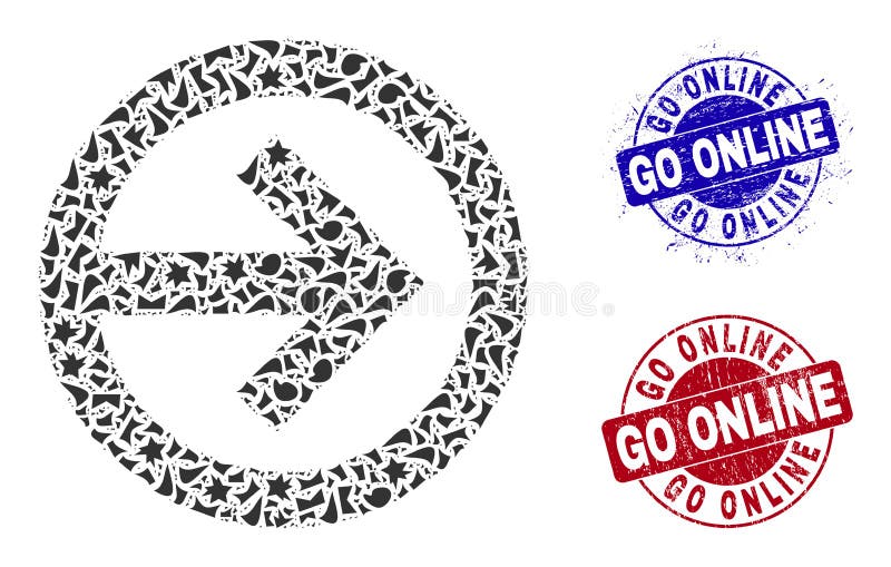 Direction Right Mosaic of Fractions with Go Online Scratched Seal ...