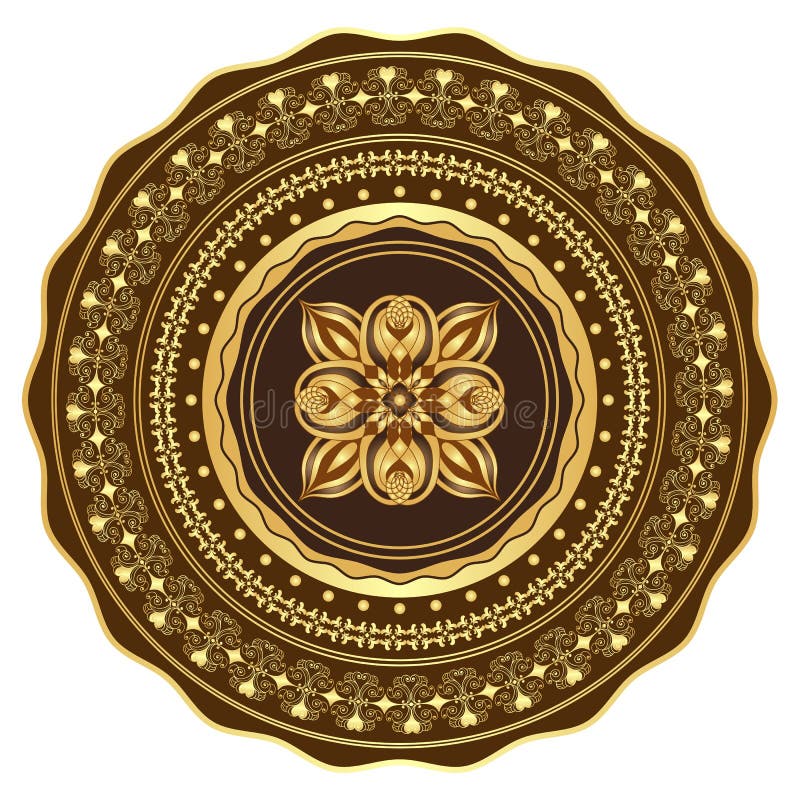 Gold round frame stock vector. Illustration of border - 29612178