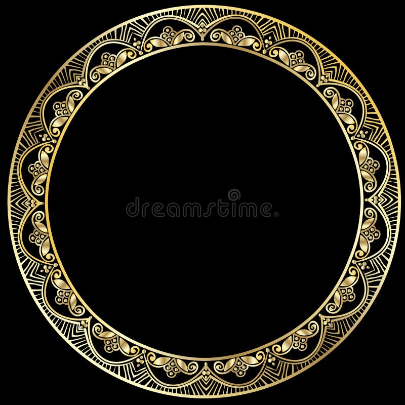 Round gold frame stock vector. Illustration of banner - 74533191