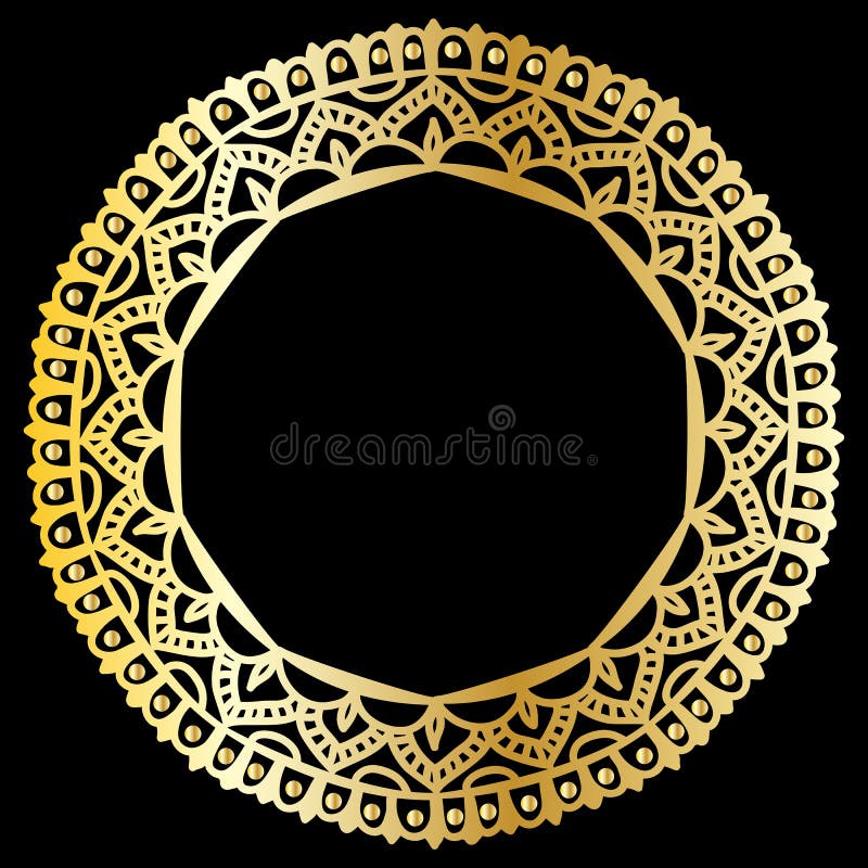 Round gold gradient frame stock vector. Illustration of curve - 101021544
