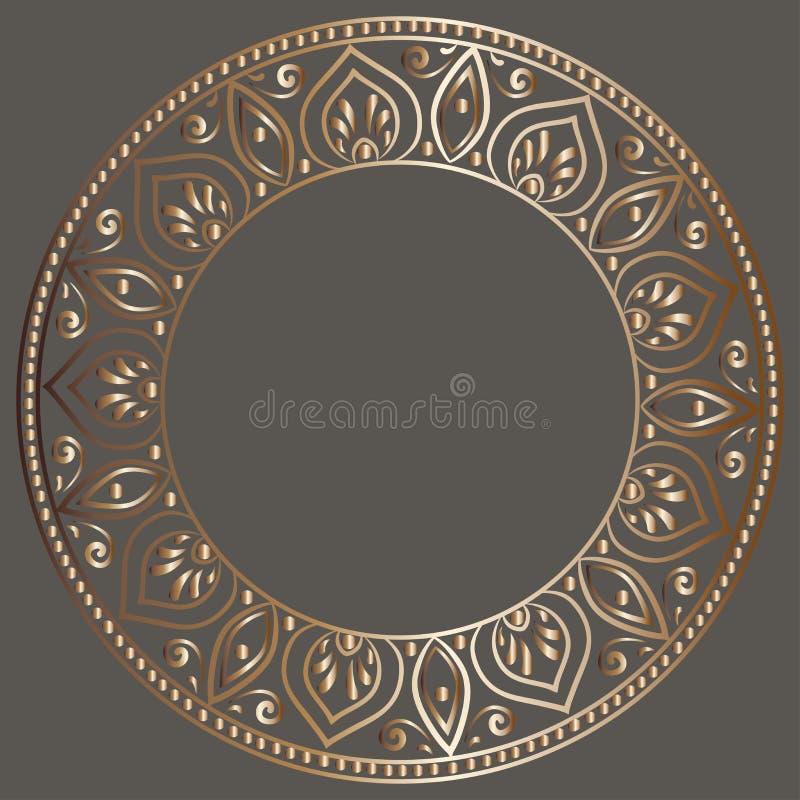 Round gold frame stock vector. Illustration of curve - 75332956