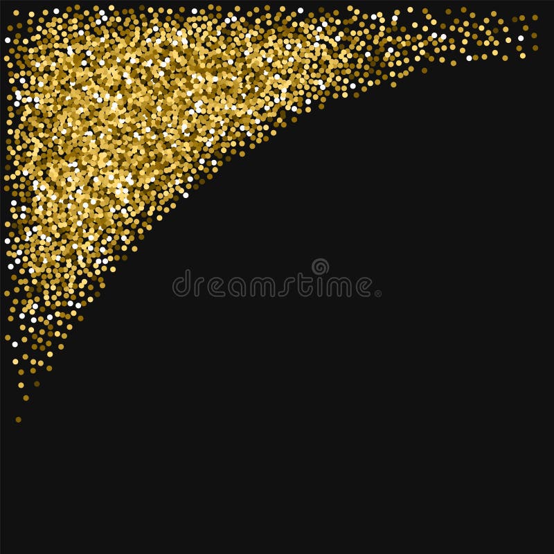 Round Gold Glitter. Top Left Corner with Round Gold Stock Illustration ...