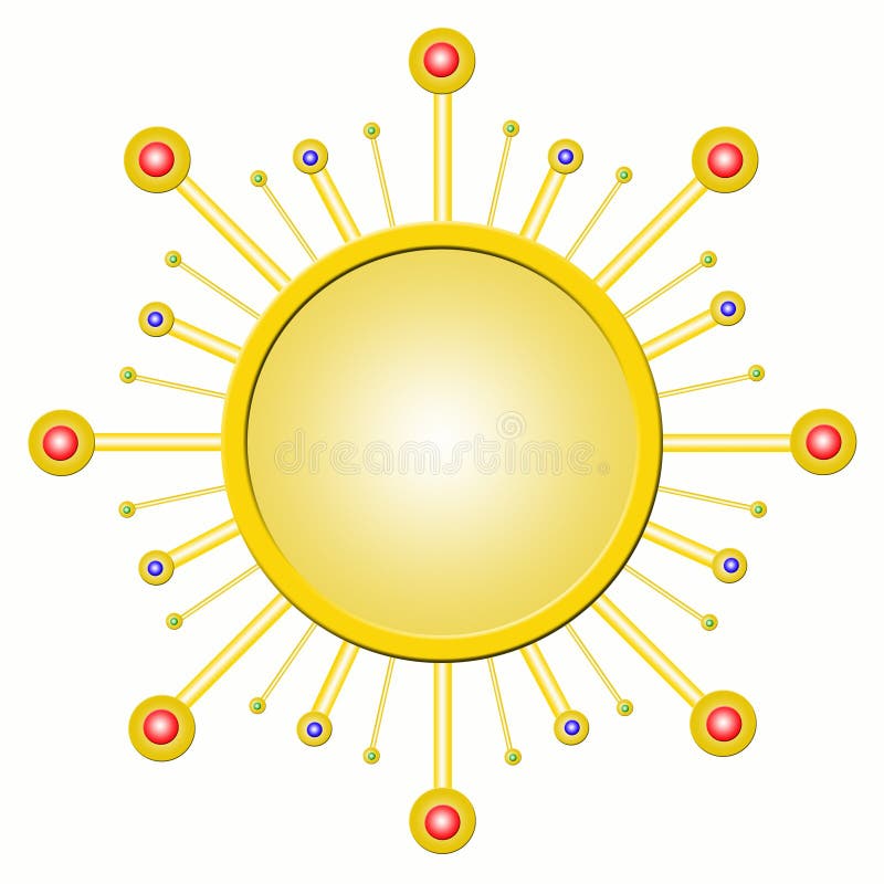 Round Golden Frame With Balls Picture. Image: 3273658