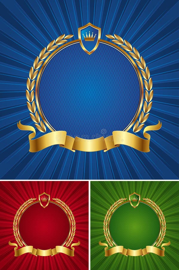 Golden round frame stock vector. Illustration of imagery - 8586439